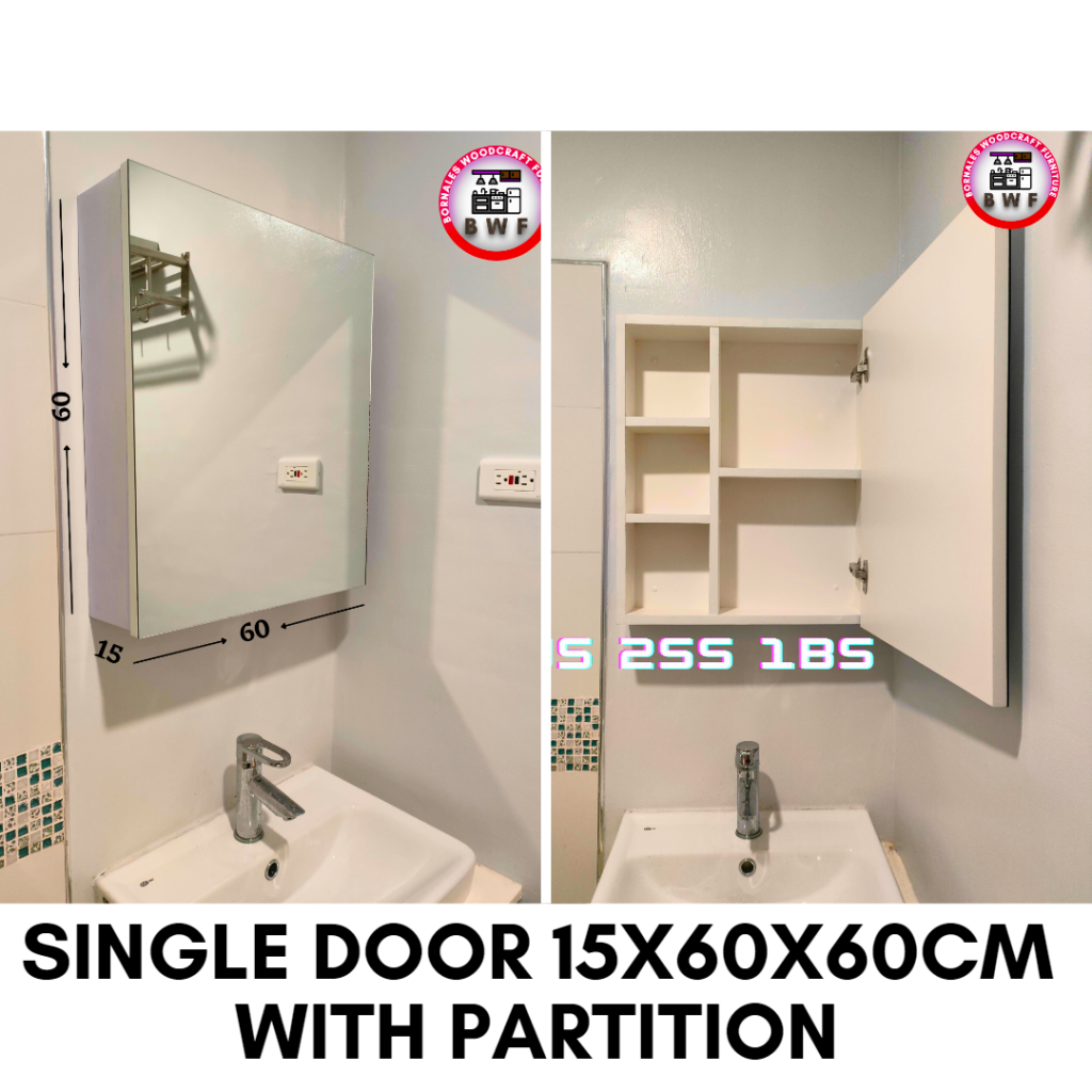 Customize Mirror Cabinet 15x60x60cm - BORNALES FURNITURE SHOP